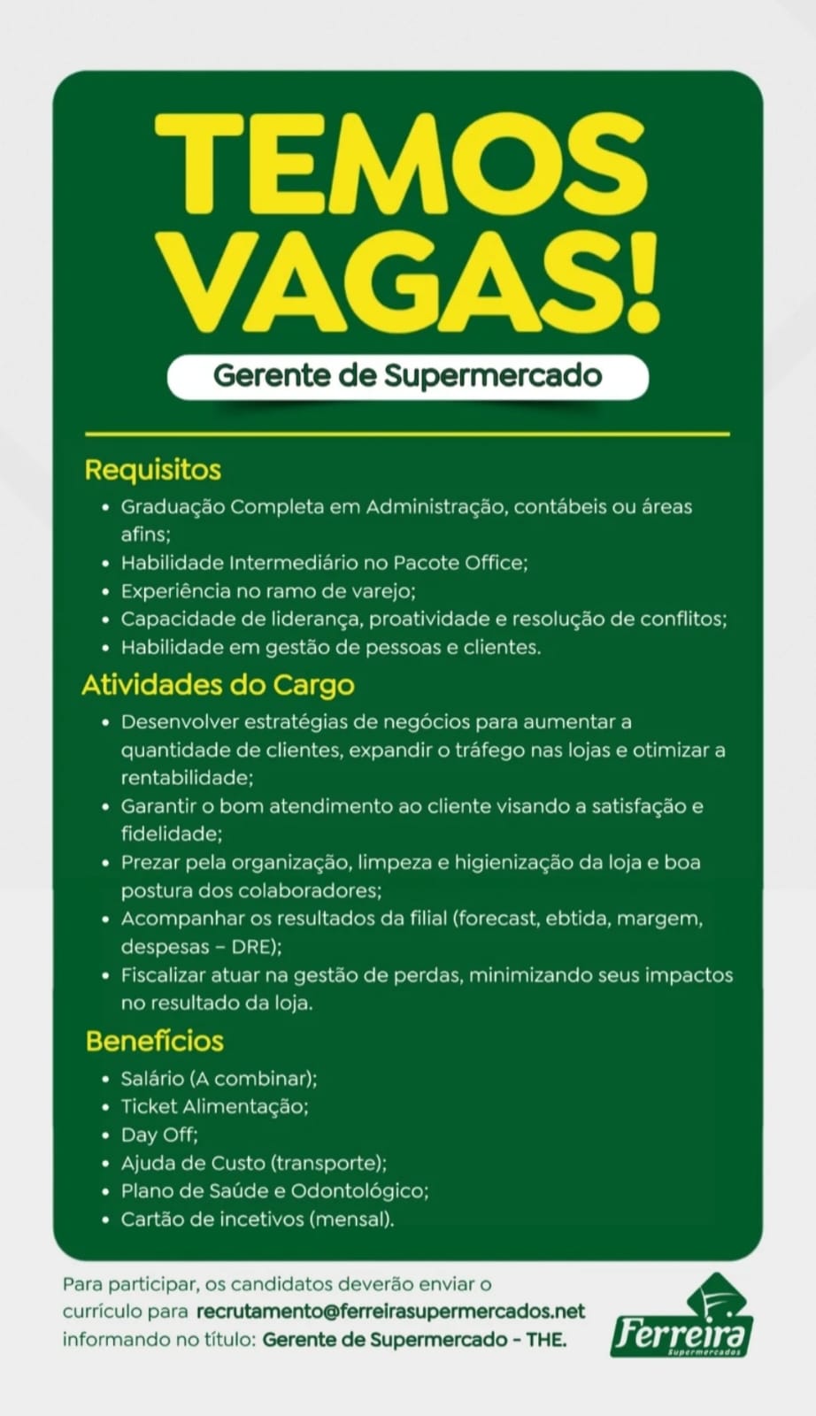 Vagas de emprego para Gerente de Supermercado e Professor de Matemática ...